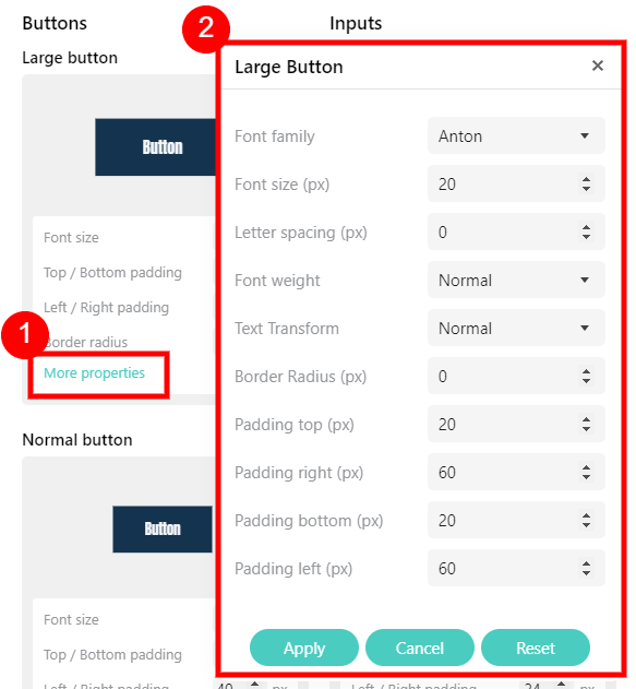 Theme Explorer - Buttons and Inputs : LearnWorlds Help Center