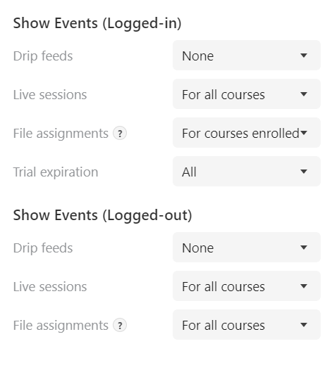 How to Add and Customize the Events Calendar Widget : LearnWorlds Help ...