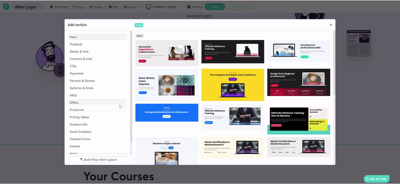 How to Customize your Users Dashboard/After Login page : LearnWorlds Help Center