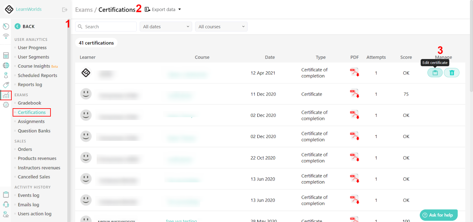 How to manage your school's Certificates - Certifications page ...