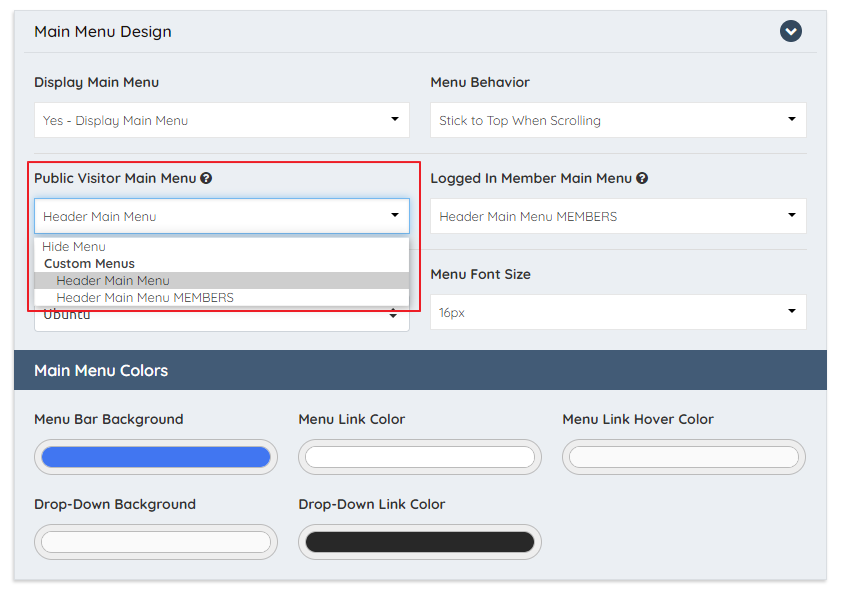 Brilliant Directories - Design Settings » Main Menu Design - Brilliant ...