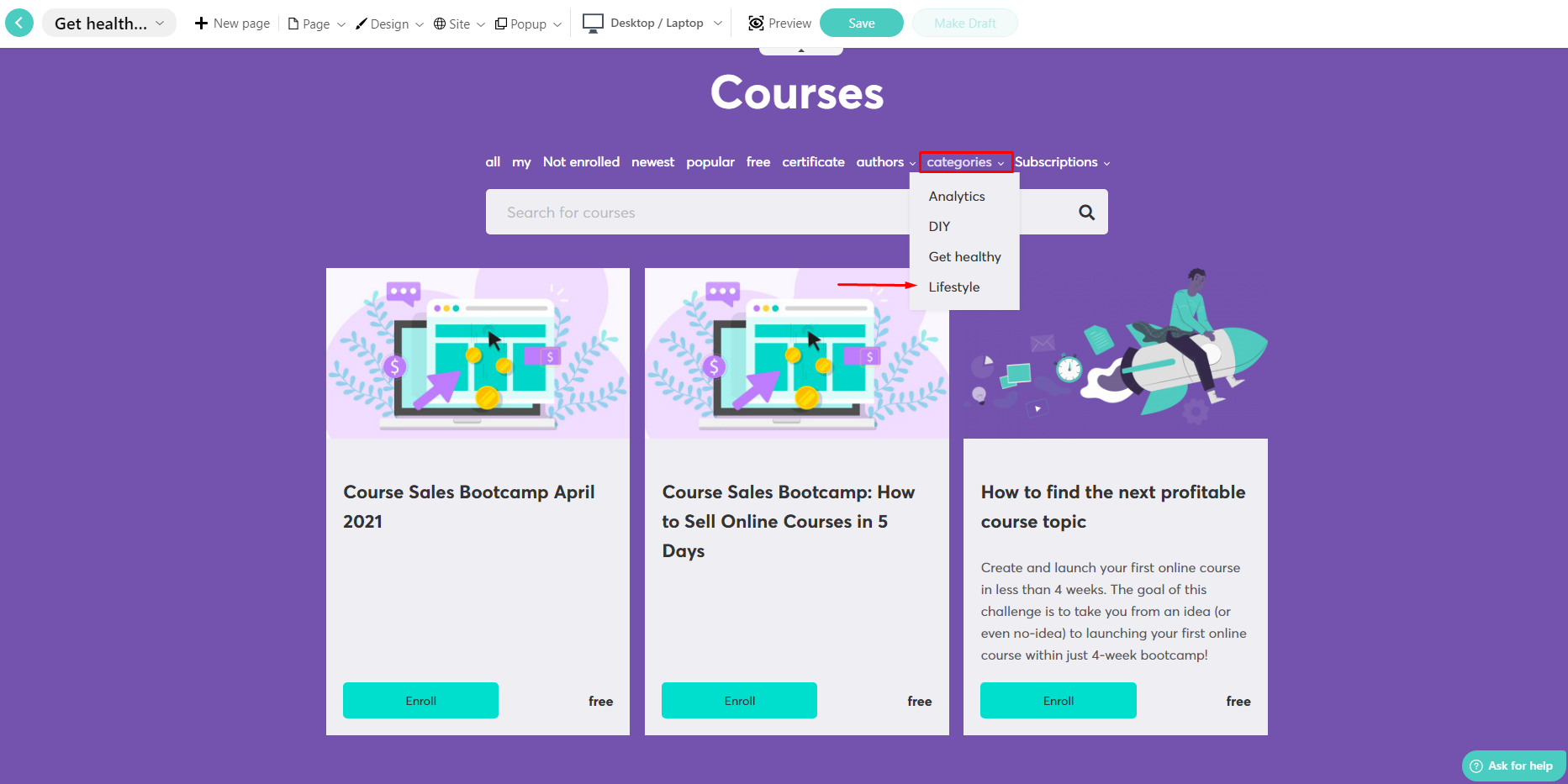 How to Organize your Courses by Categories : LearnWorlds Help Center