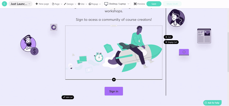 How to Add Entrance Animations to your Pages : LearnWorlds Help Center