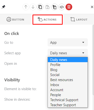 How to Use the On-click Actions : LearnWorlds Help Center