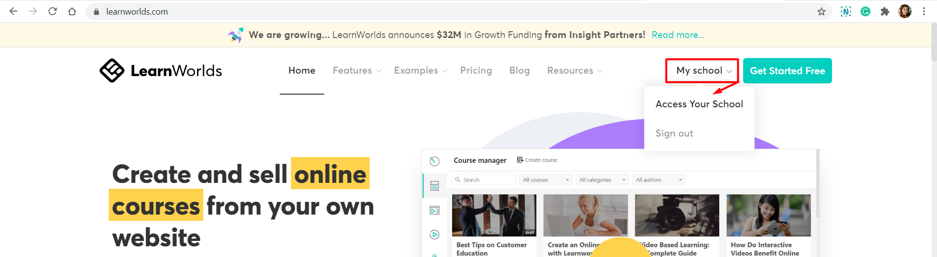 How to Login to your LearnWorlds Account as an Admin : LearnWorlds Help Center