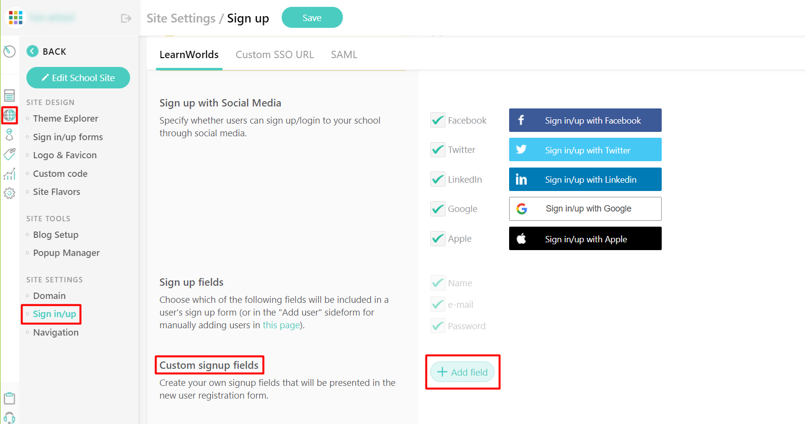 How to Add Custom Sign up Fields in the Sign Up Form : LearnWorlds Help ...