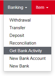 Bank Activity Screen: Update and Match Transactions : Support Center