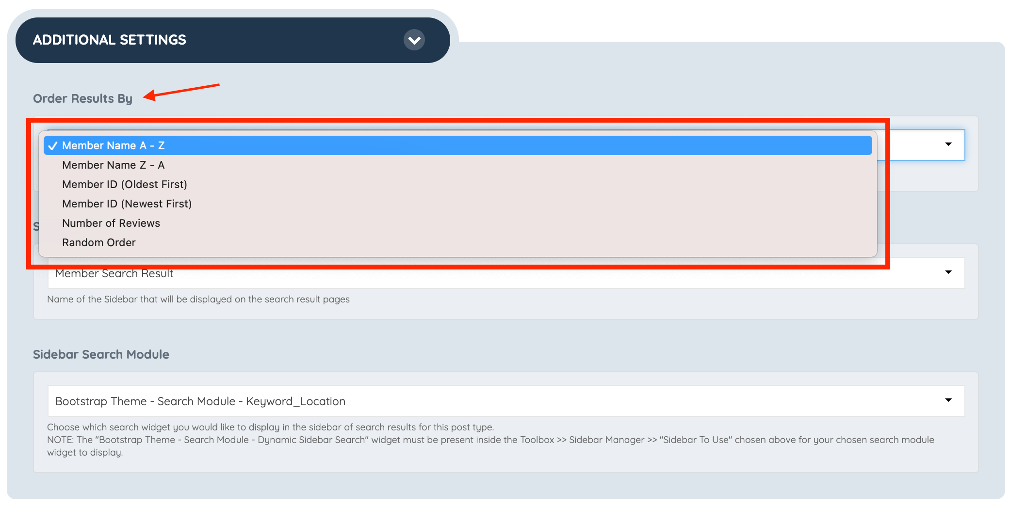 How to Change Search Results Sorting Options | Brilliant Directories Documentation | BD Support