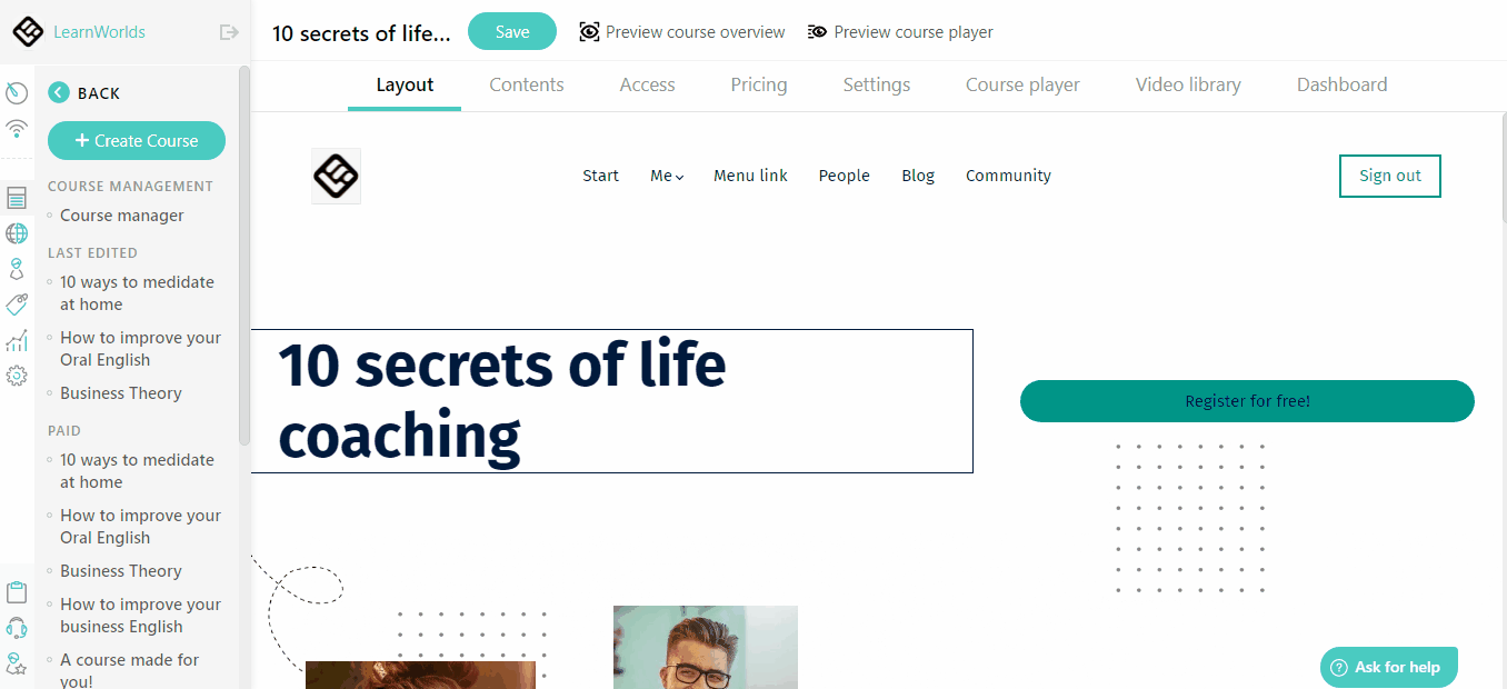How to Customize the Course Layout Page - Course Contents Section : LearnWorlds Help Center