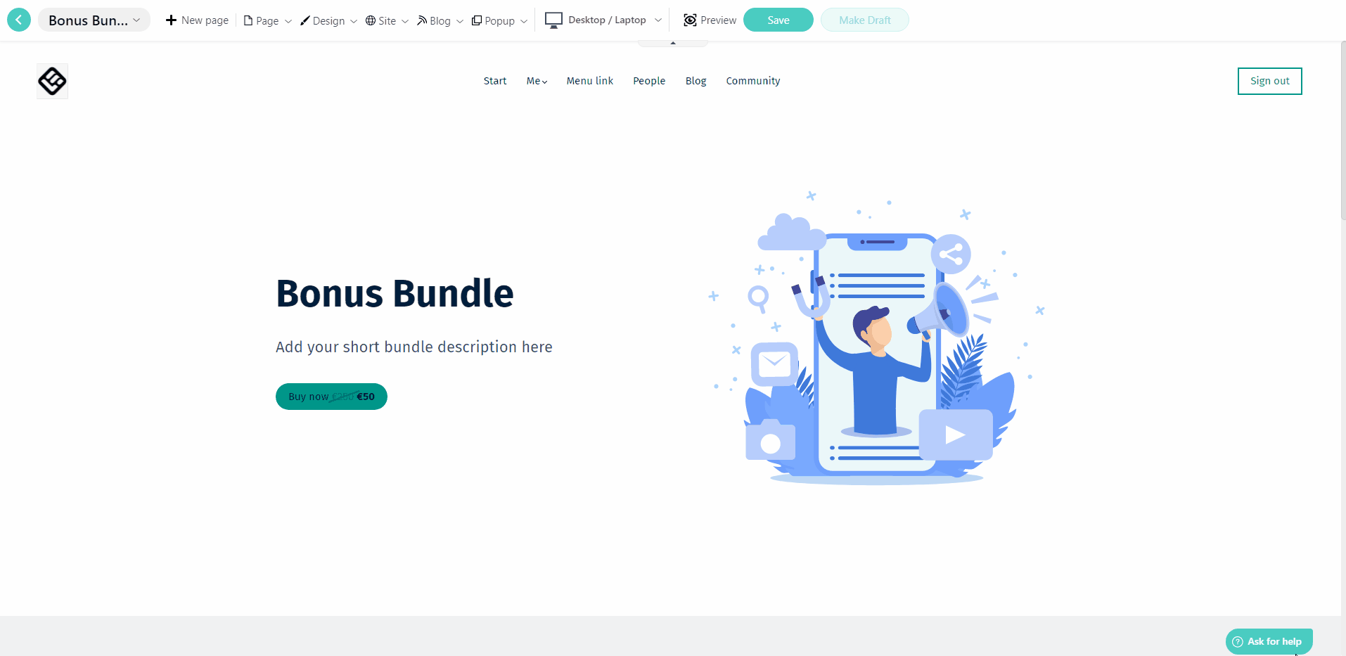 How to Customize the Bundles Page - Bundle Sections : LearnWorlds Help ...