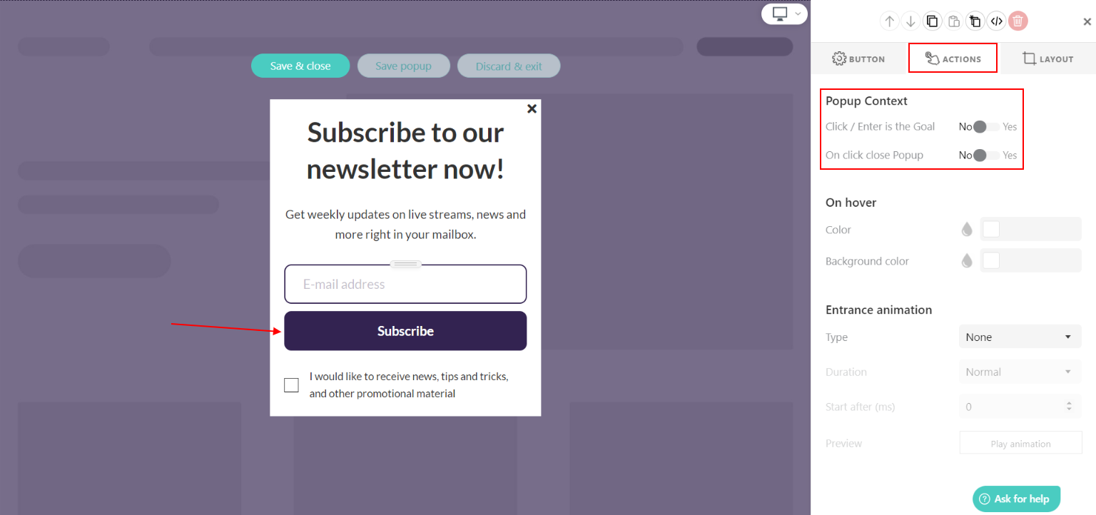 Popup Builder : LearnWorlds Help Center