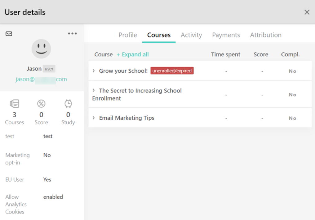 How to Check the User Progress in a Specific Course : LearnWorlds Help Center