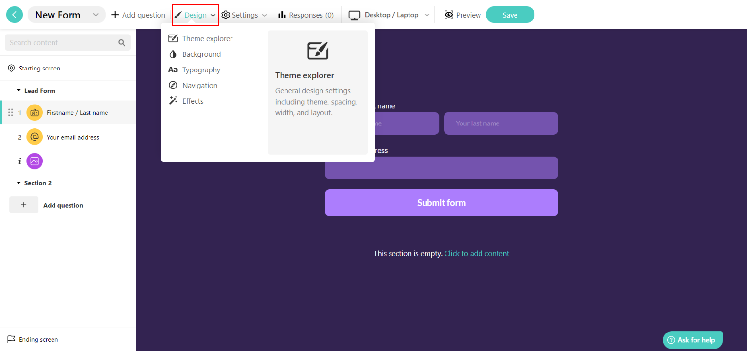 How to Create Marketing Forms : LearnWorlds Help Center