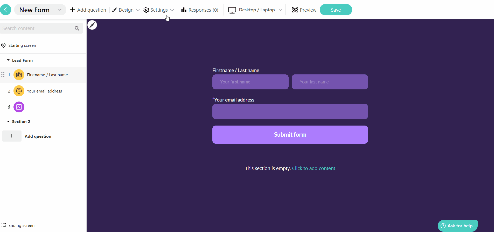 How to Create Marketing Forms : LearnWorlds Help Center