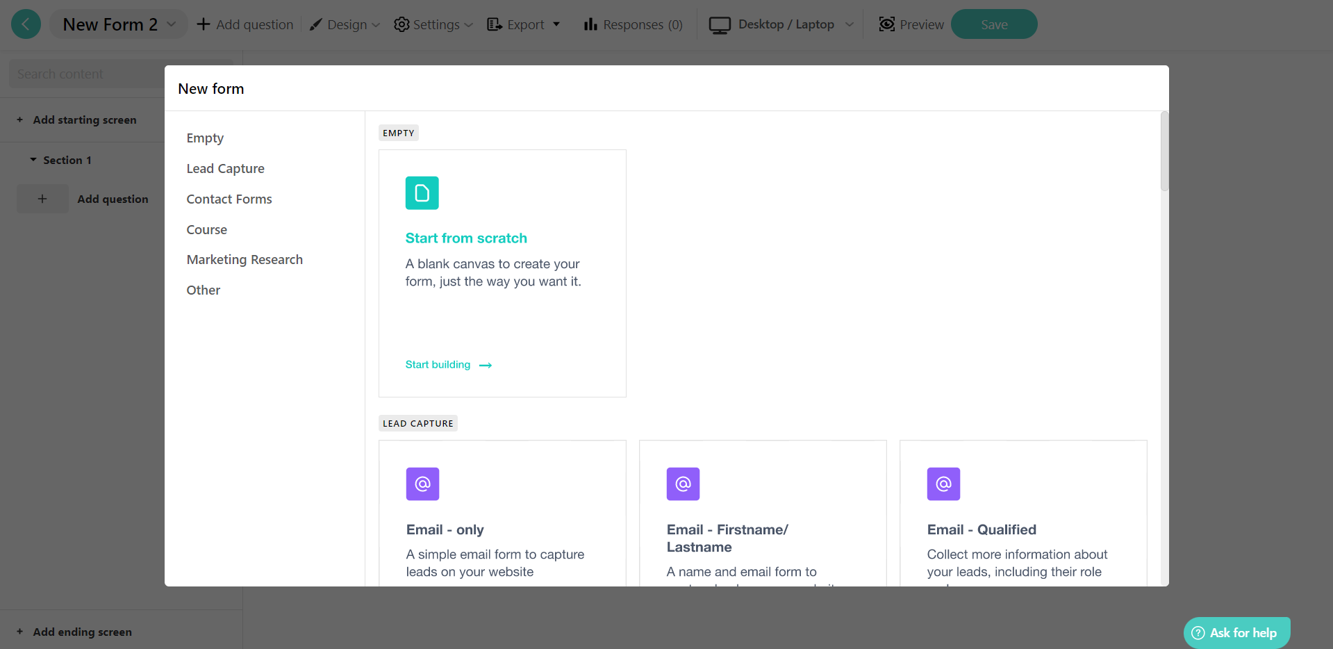 How to Create Marketing Forms : LearnWorlds Help Center