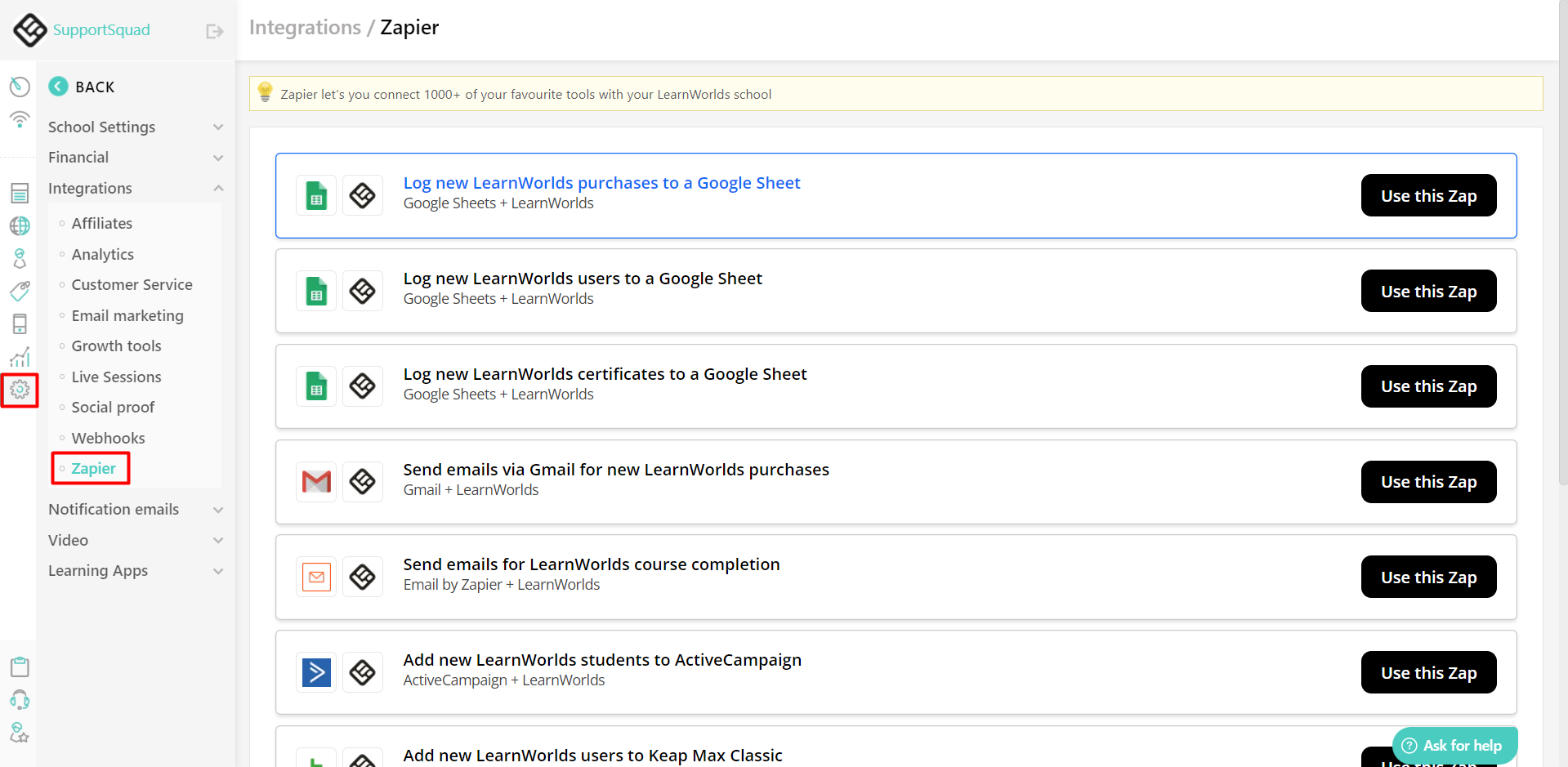 How to Use Zapier to Connect your LearnWorlds School with 6000+ Apps ...
