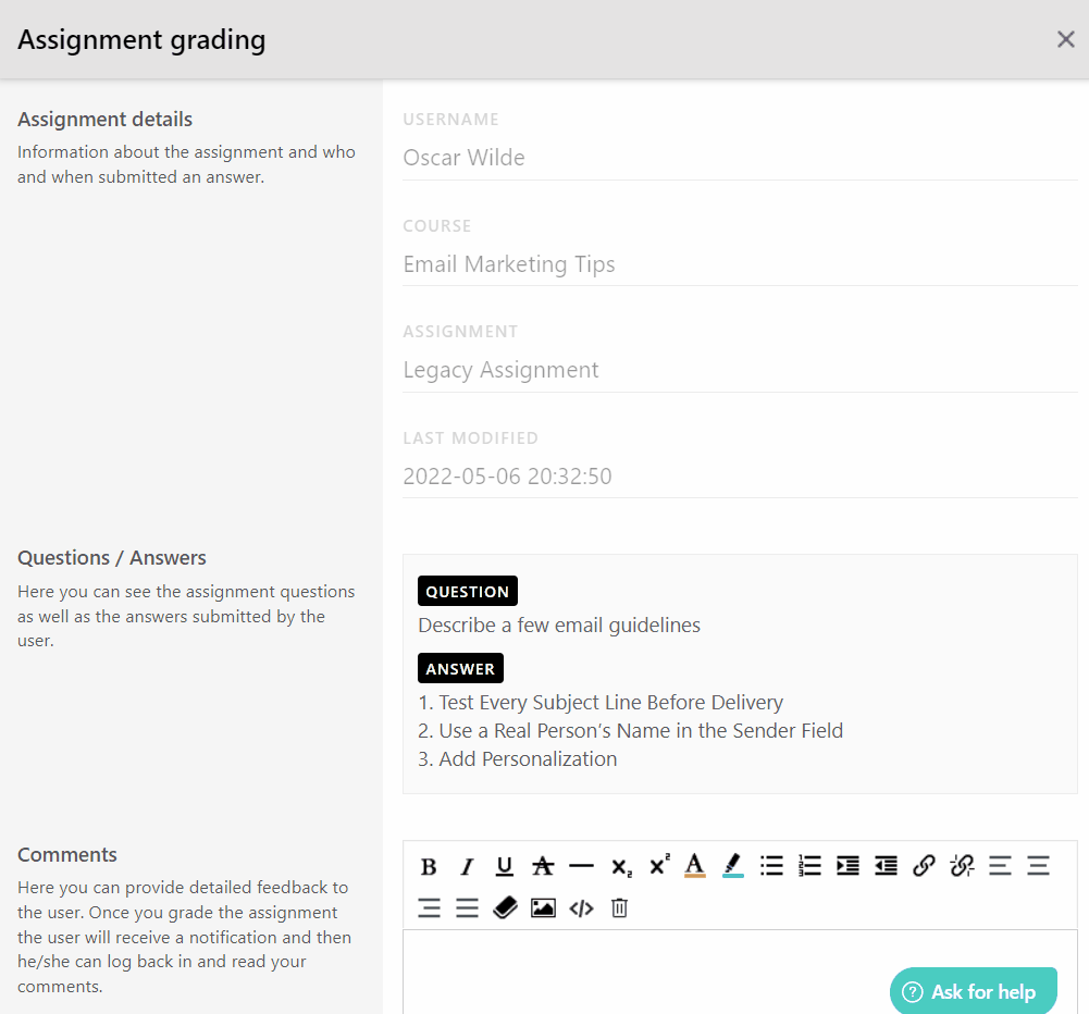 How to Grade Assessments or Provide Feedback (Review Center ...