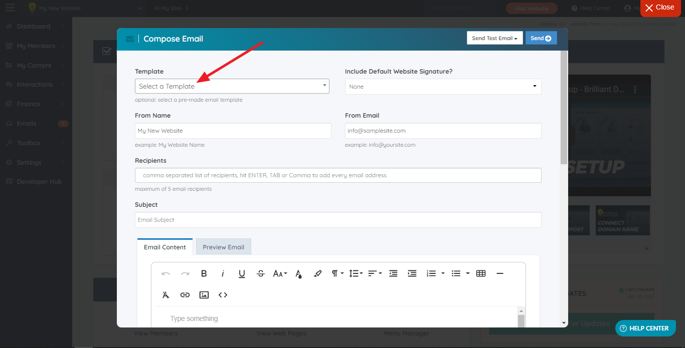 Emails » Compose Emails | Brilliant Directories Documentation | BD Support