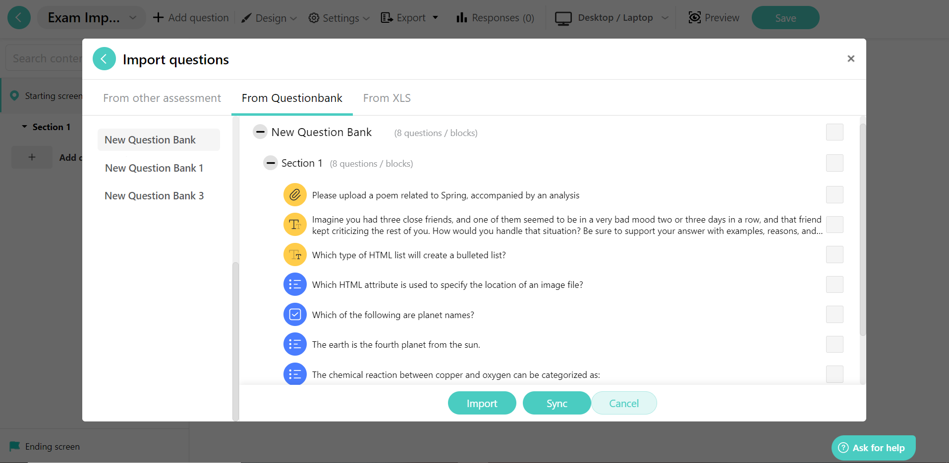How to Import Questions to Assessments via the Question Bank ...
