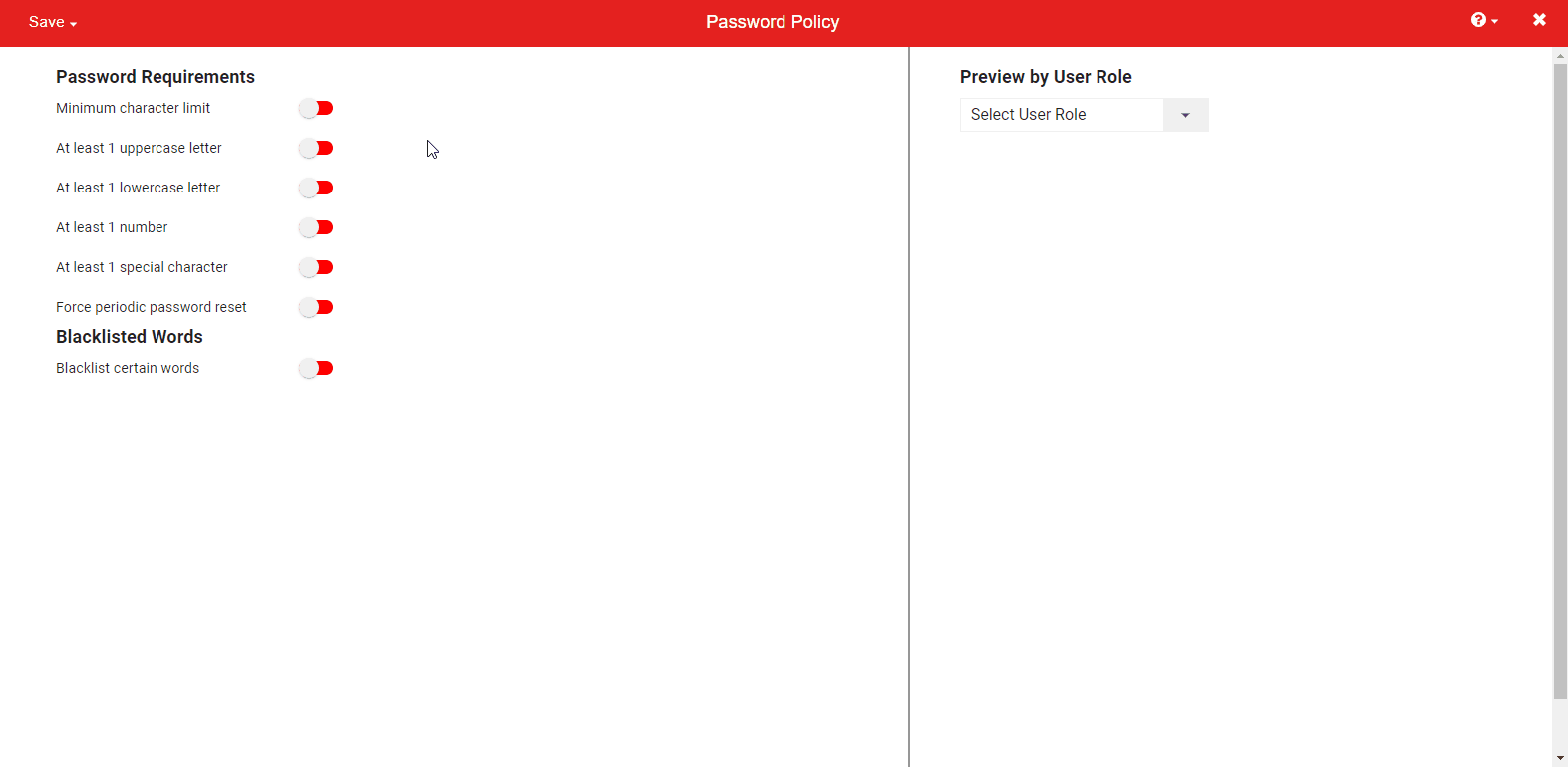 Reference Only - Legacy Password Policy : Support Center