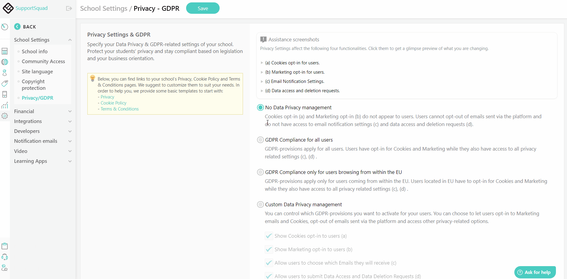 How to Make your School GDPR Compliant : LearnWorlds Help Center