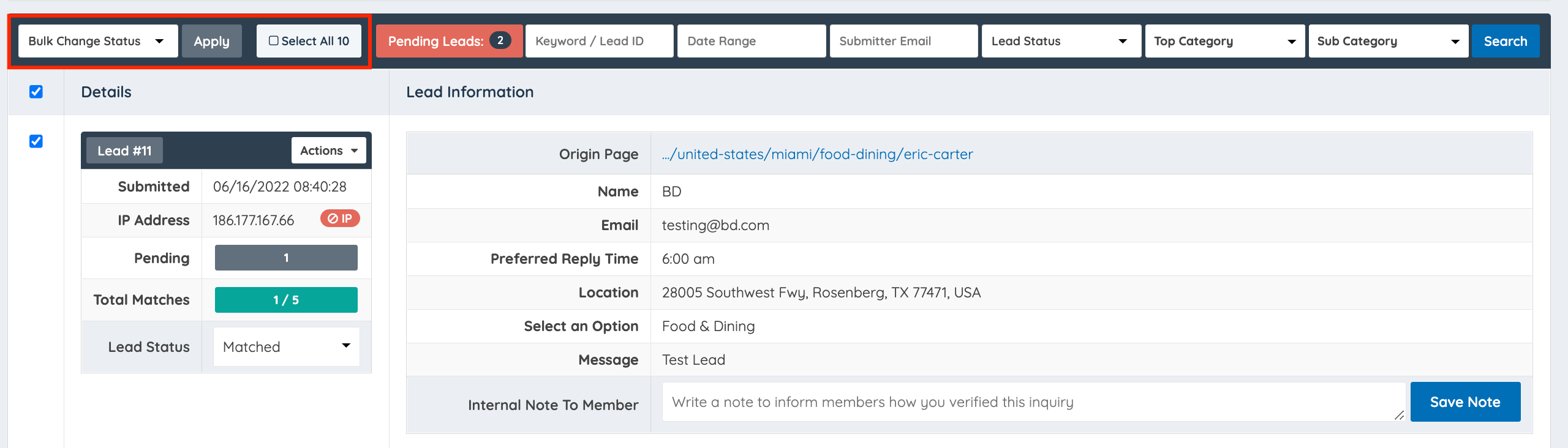 Brilliant Directories - Leads » Front & Back End Overview - Brilliant ...