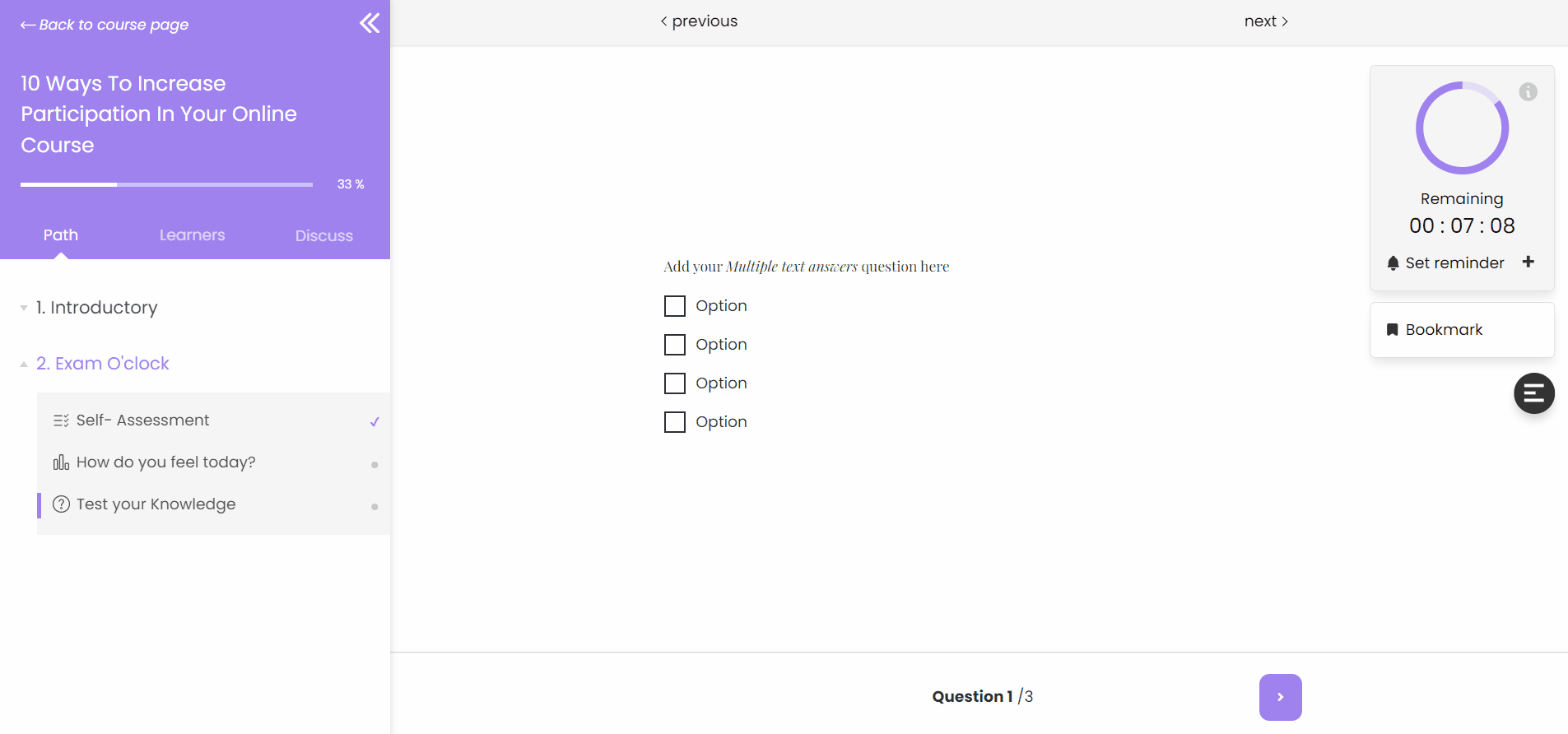 How to Configure the Assessment Settings : LearnWorlds Help Center