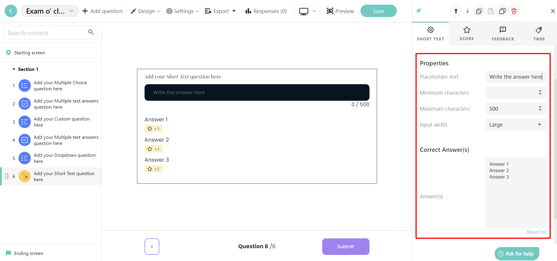 How to Add and Customize the Assessment questions : LearnWorlds Help Center
