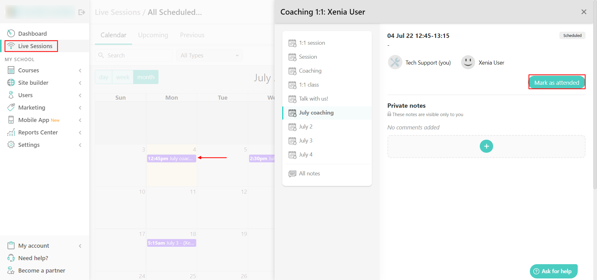 How to Create a 1:1 Session Learning Activity : LearnWorlds Help Center