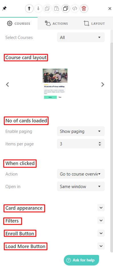 How to Customize the Courses Page - Courses Sections : LearnWorlds Help ...