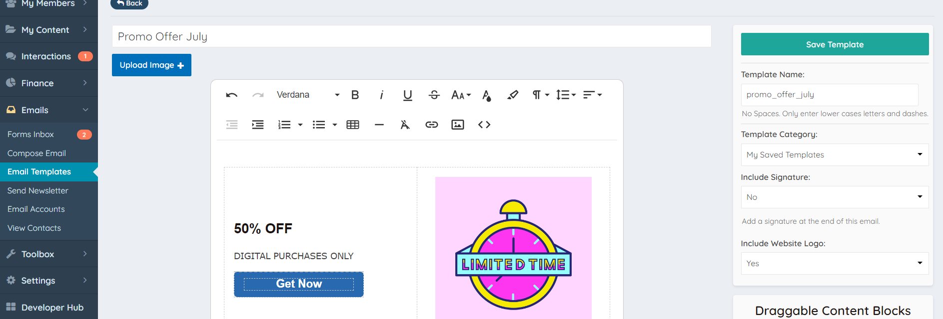 Brilliant Directories - Emails » Email Templates » New Email Template ...