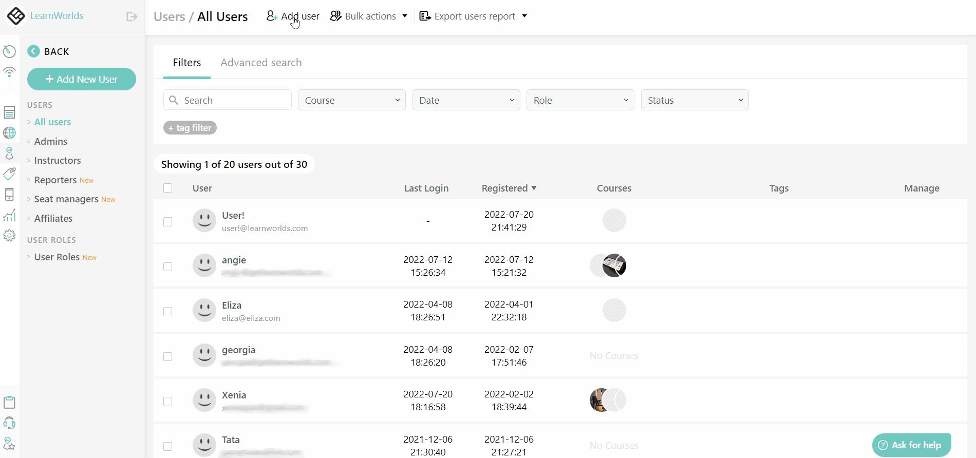 How to Create a Seat Management Role : LearnWorlds Help Center