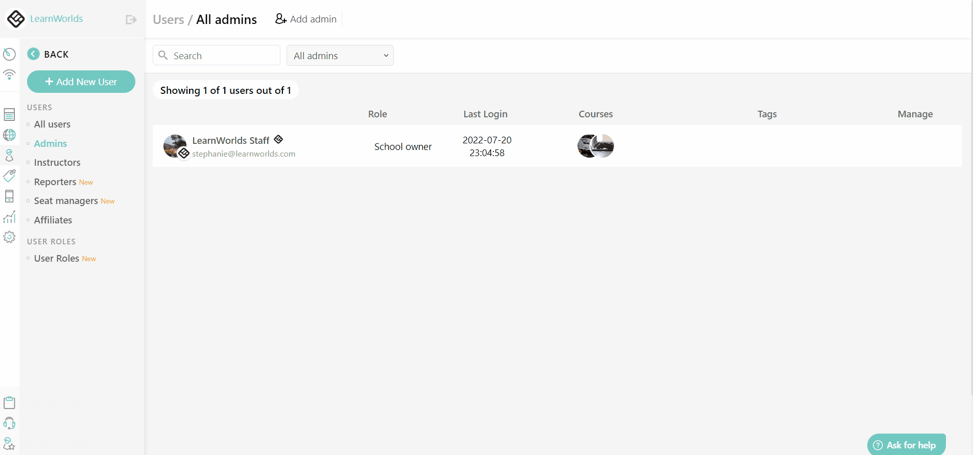 How to Assign User Roles : LearnWorlds Help Center