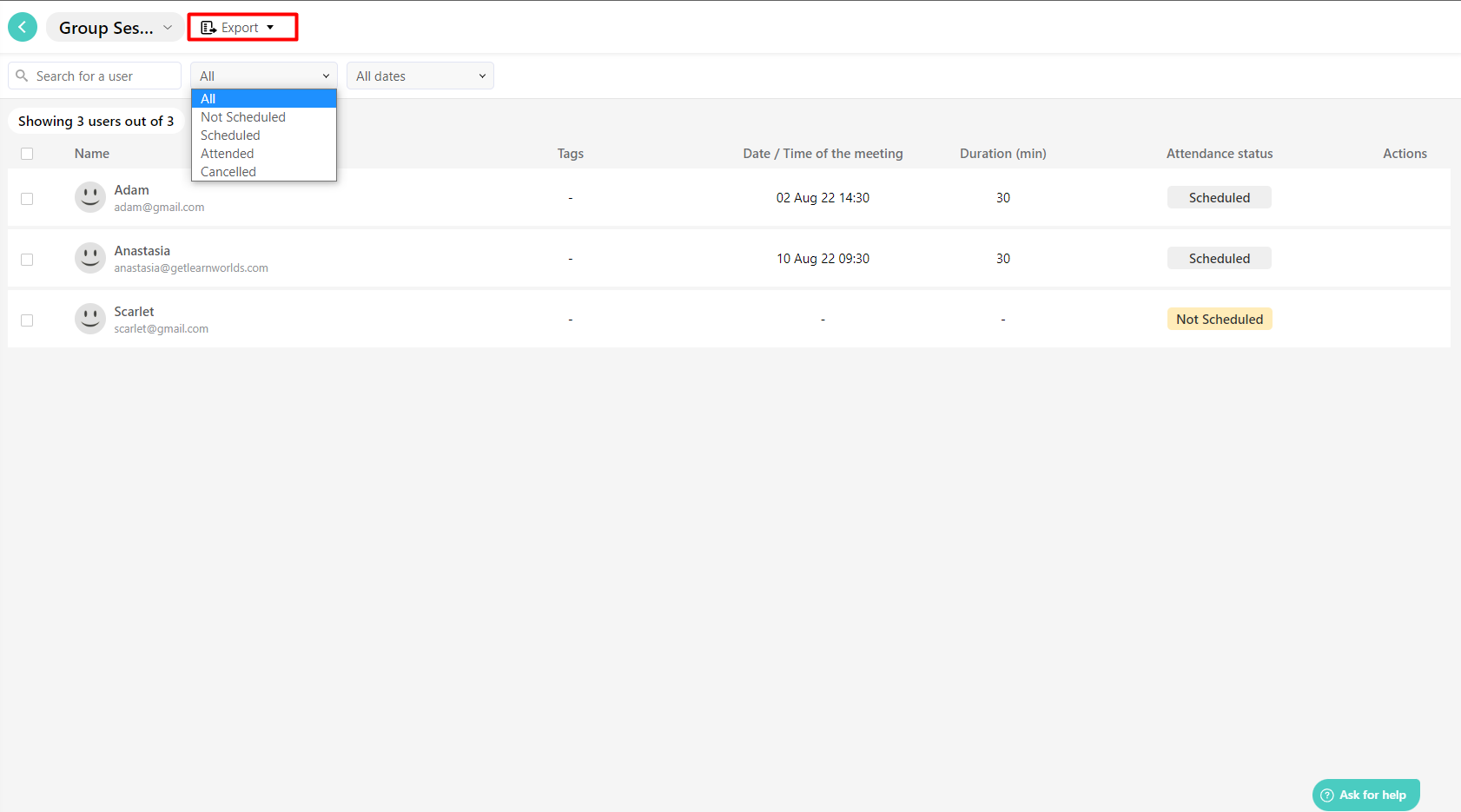 How to Create a Group Session Learning Activity : LearnWorlds Help Center