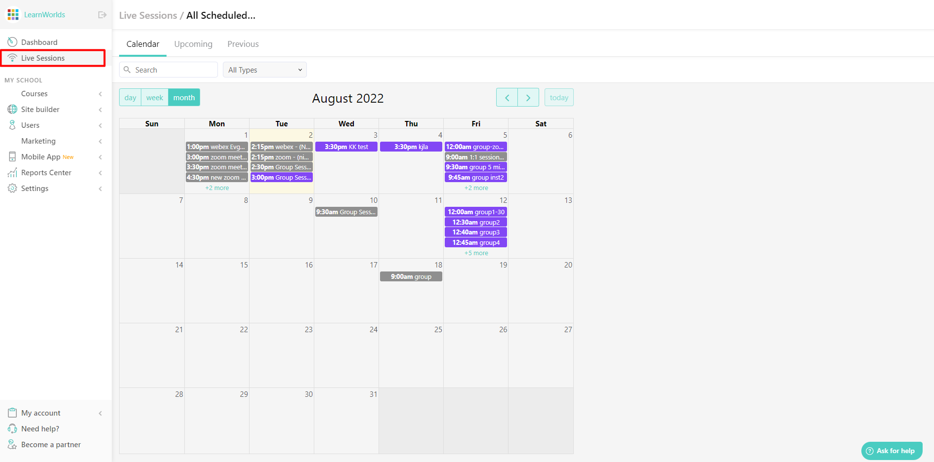 How to Create a Group Session Learning Activity : LearnWorlds Help Center