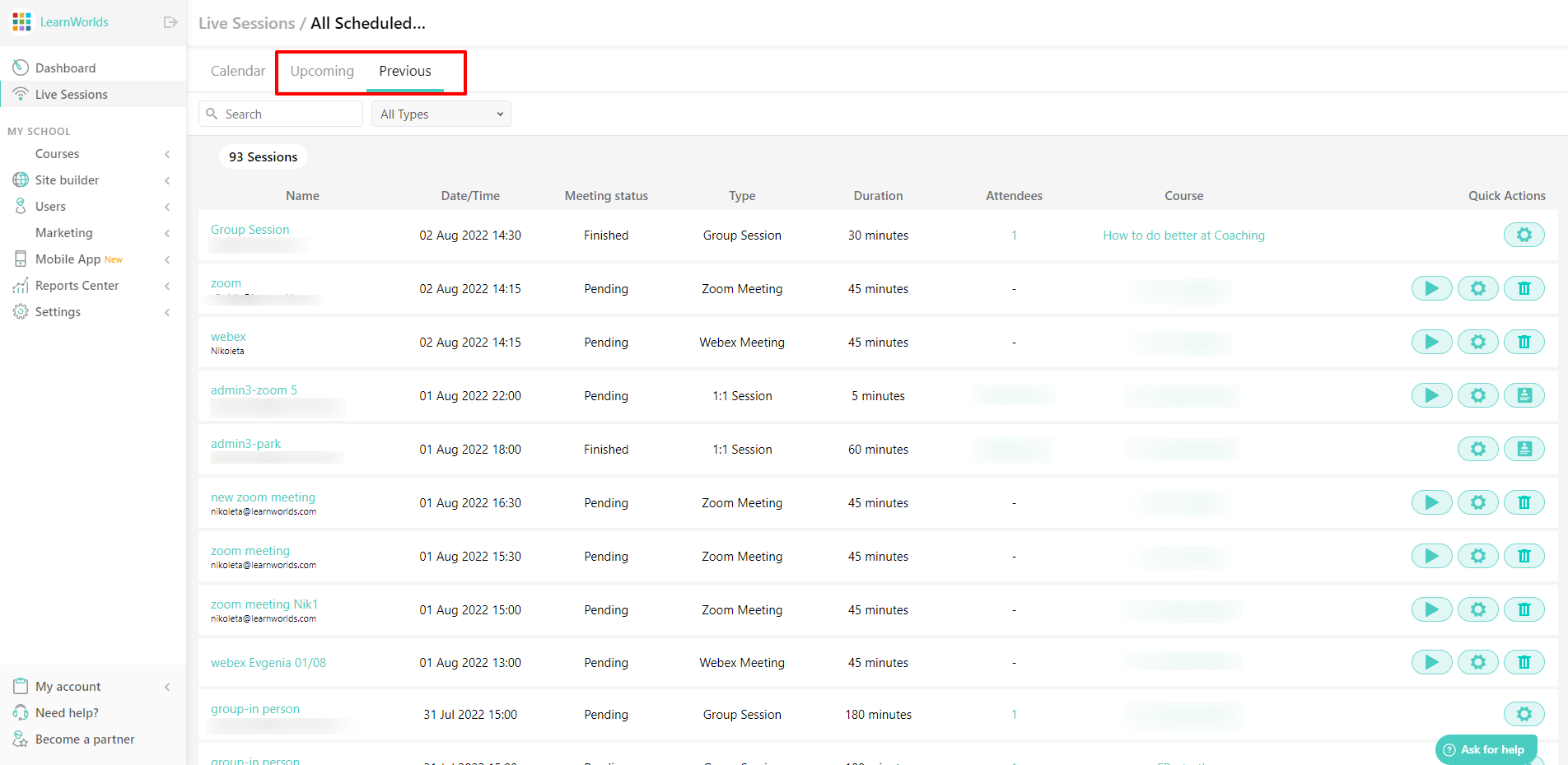 How to Create a Group Session Learning Activity : LearnWorlds Help Center