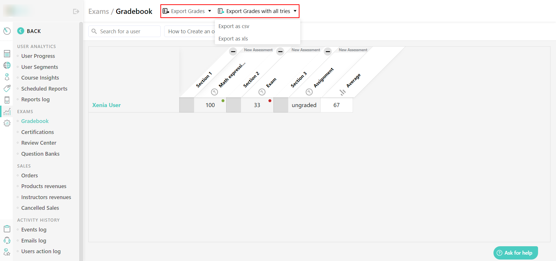How to View, Reset, Edit Grade, Export Assessments - Gradebook ...