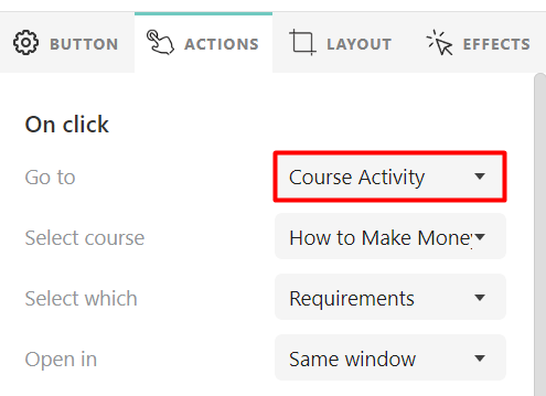How to Use the On-click Actions : LearnWorlds Help Center
