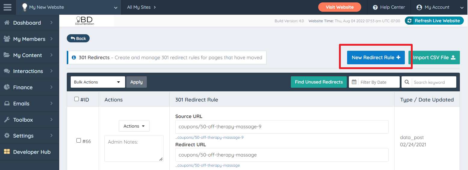 Brilliant Directories - 301 Redirects - Brilliant Directories Documentation