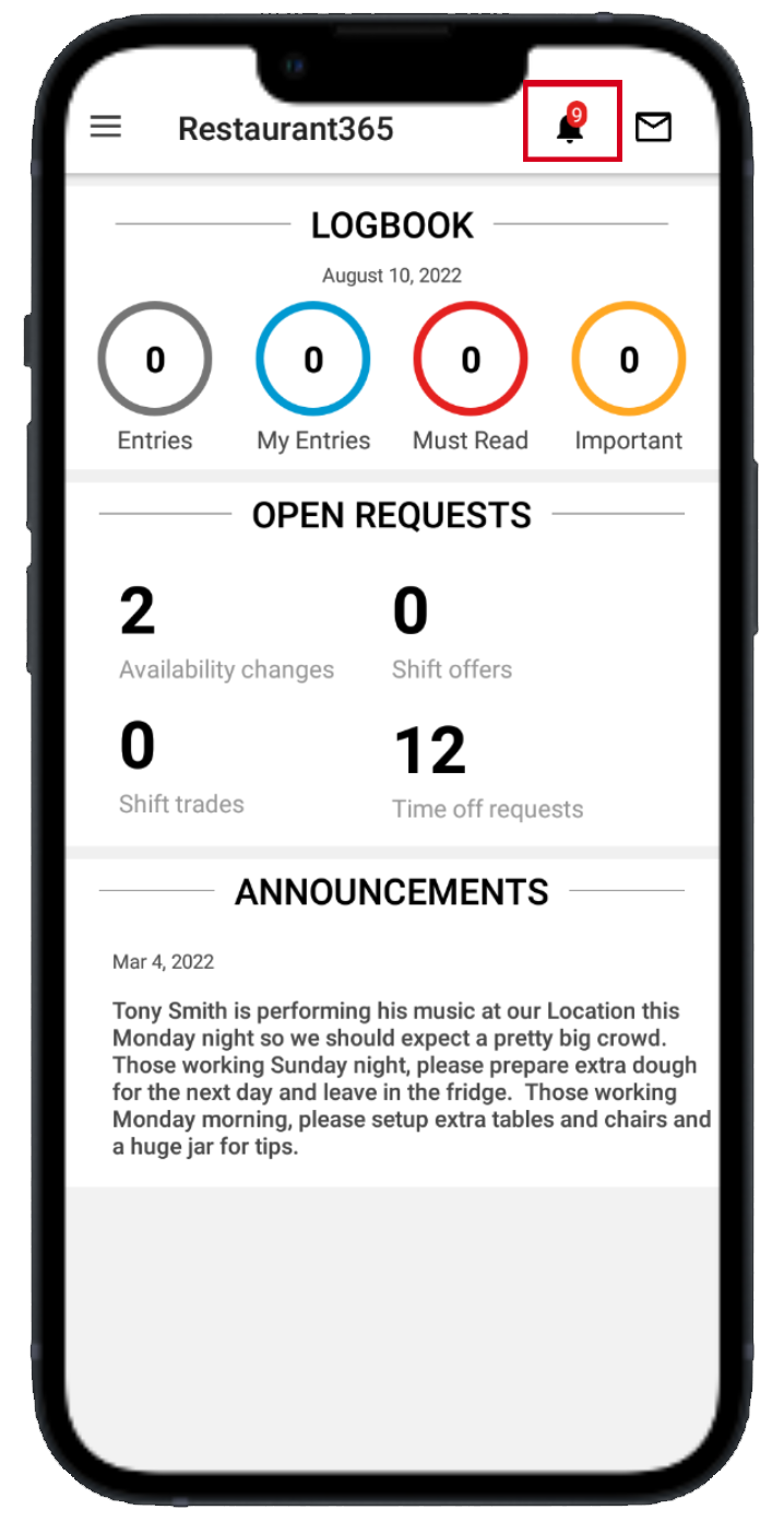 R365 Red App: Notifications : Support Center
