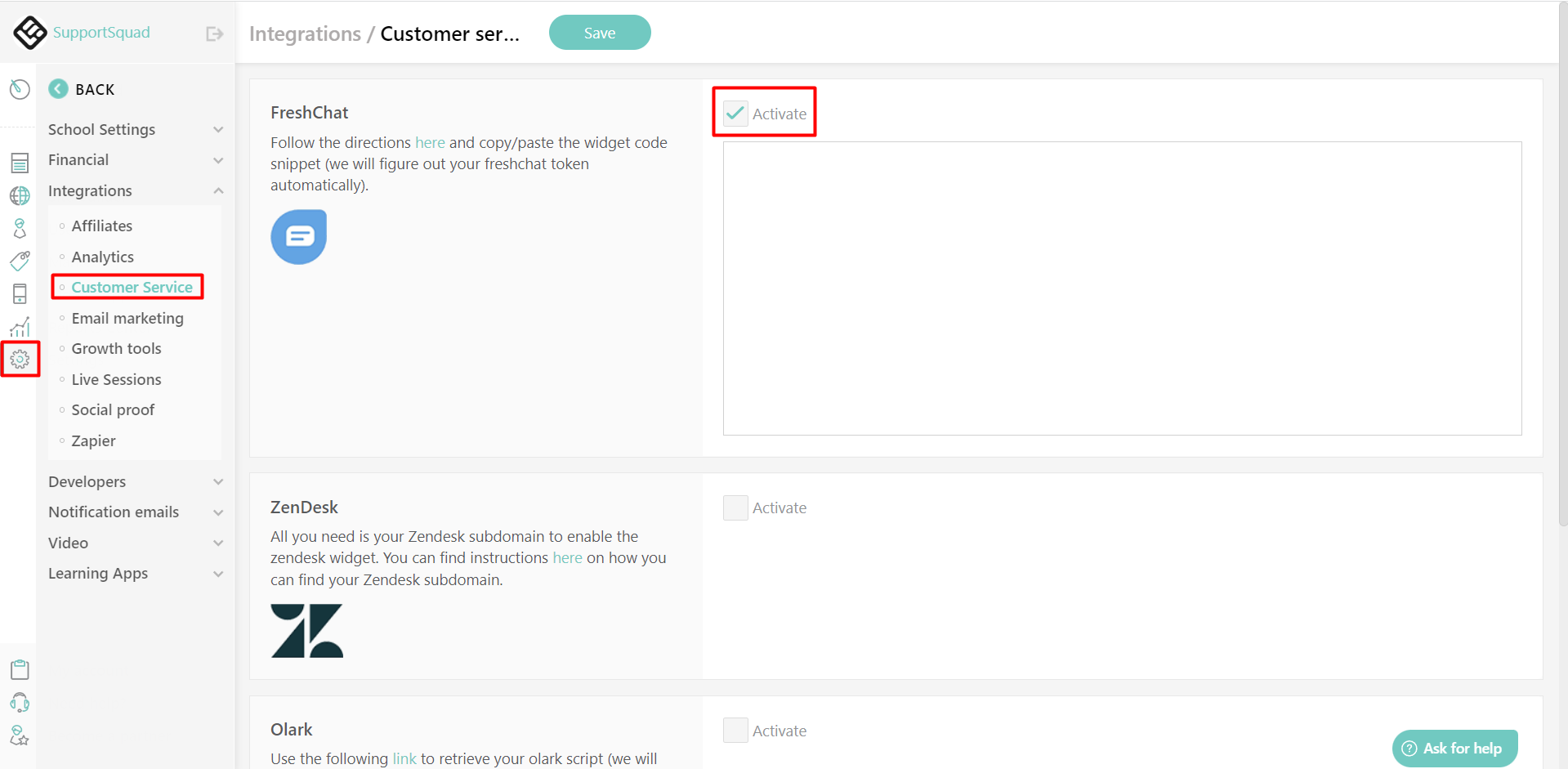 How to Integrate FreshChat with your LearnWorlds School : LearnWorlds ...
