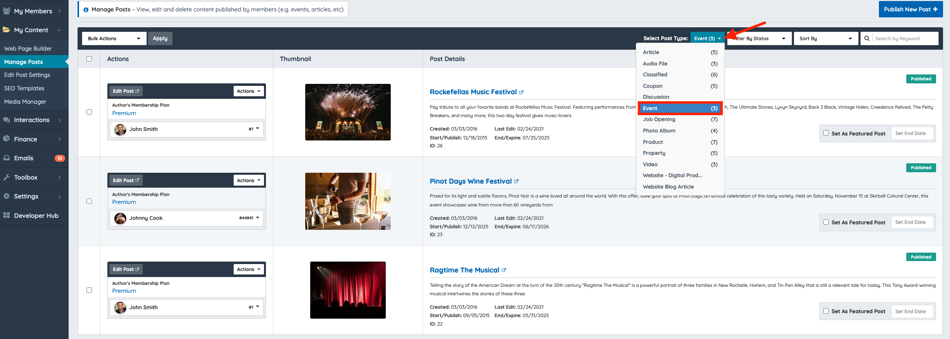 Brilliant Directories - Content » Manage Posts - Brilliant Directories ...