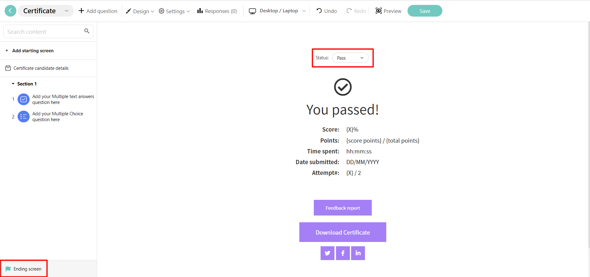 How to Create a Certificate of Knowledge : LearnWorlds Help Center
