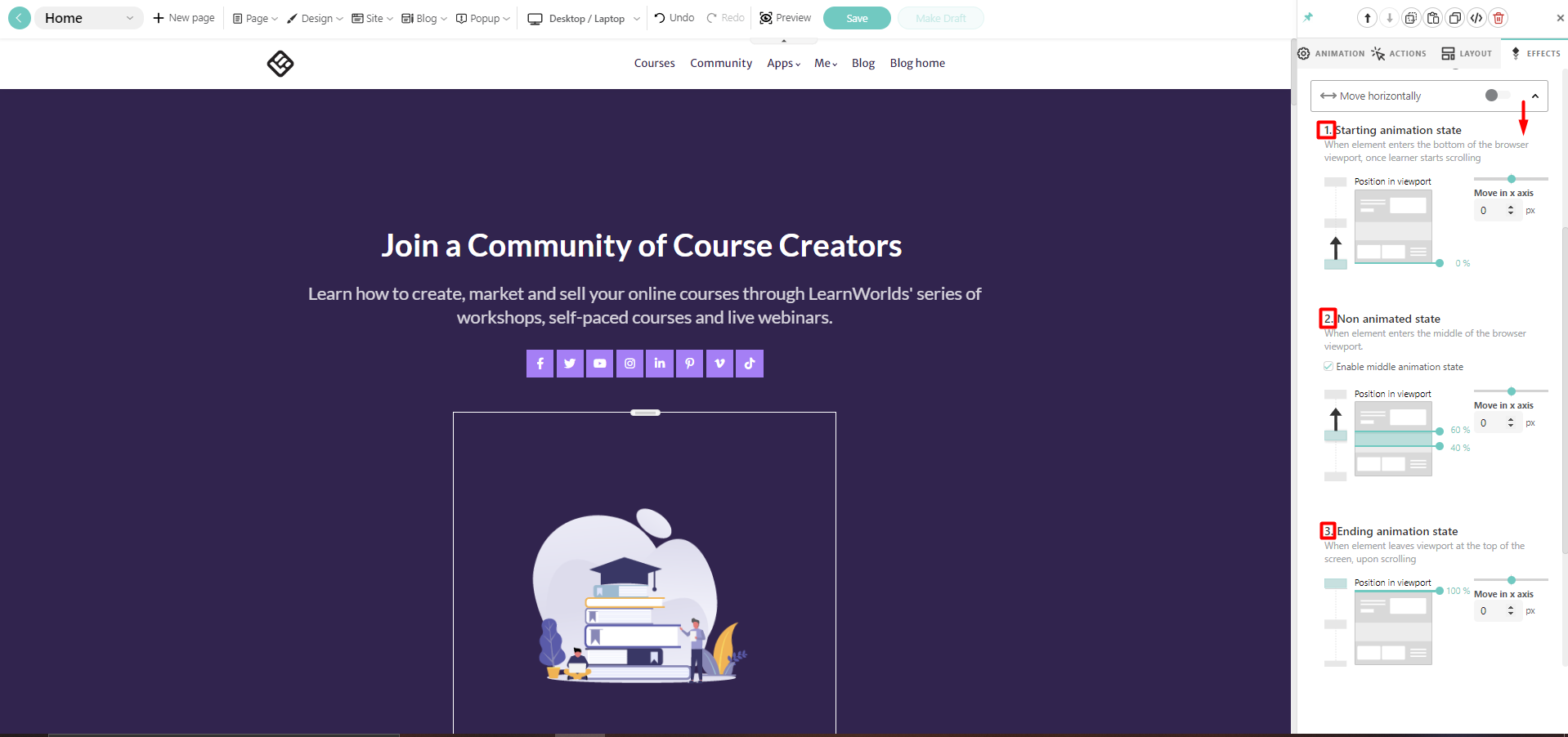 How to Add Scrolling Effects to your Pages’ Elements : LearnWorlds Help ...