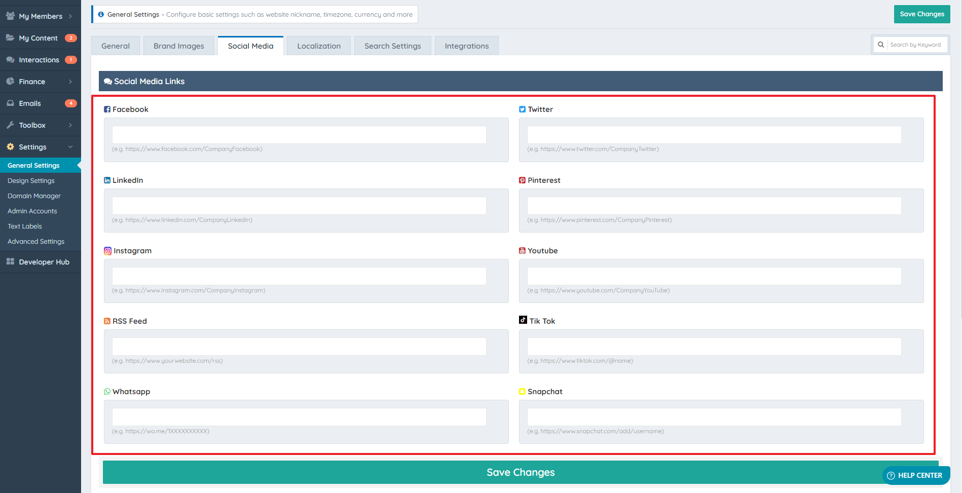 Brilliant Directories - How To Add Your Social Media Profile Links To ...