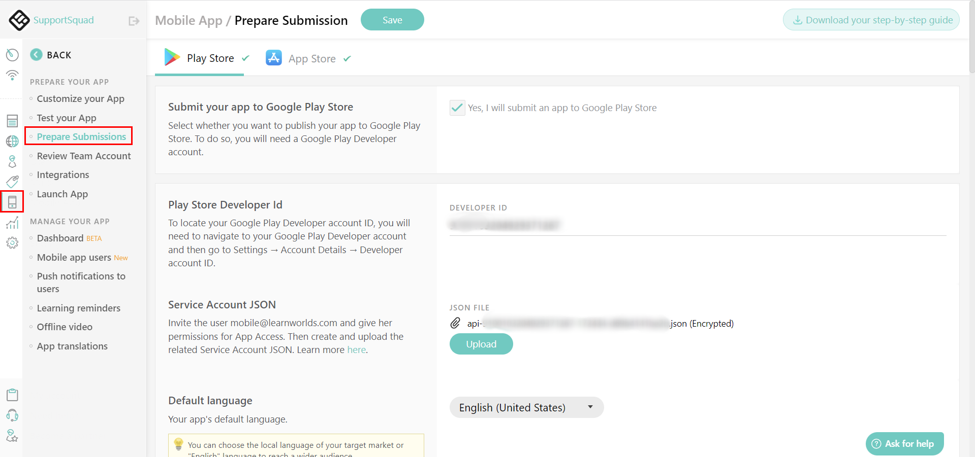 How to Prepare your Android App for Submission : LearnWorlds Help Center