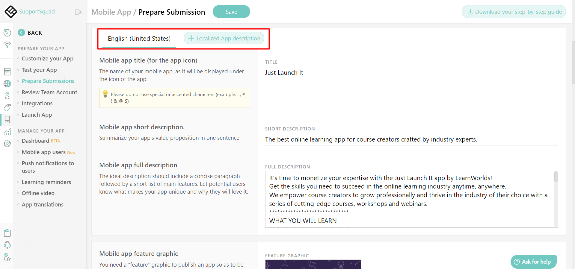 How to Prepare your Android App for Submission : LearnWorlds Help Center