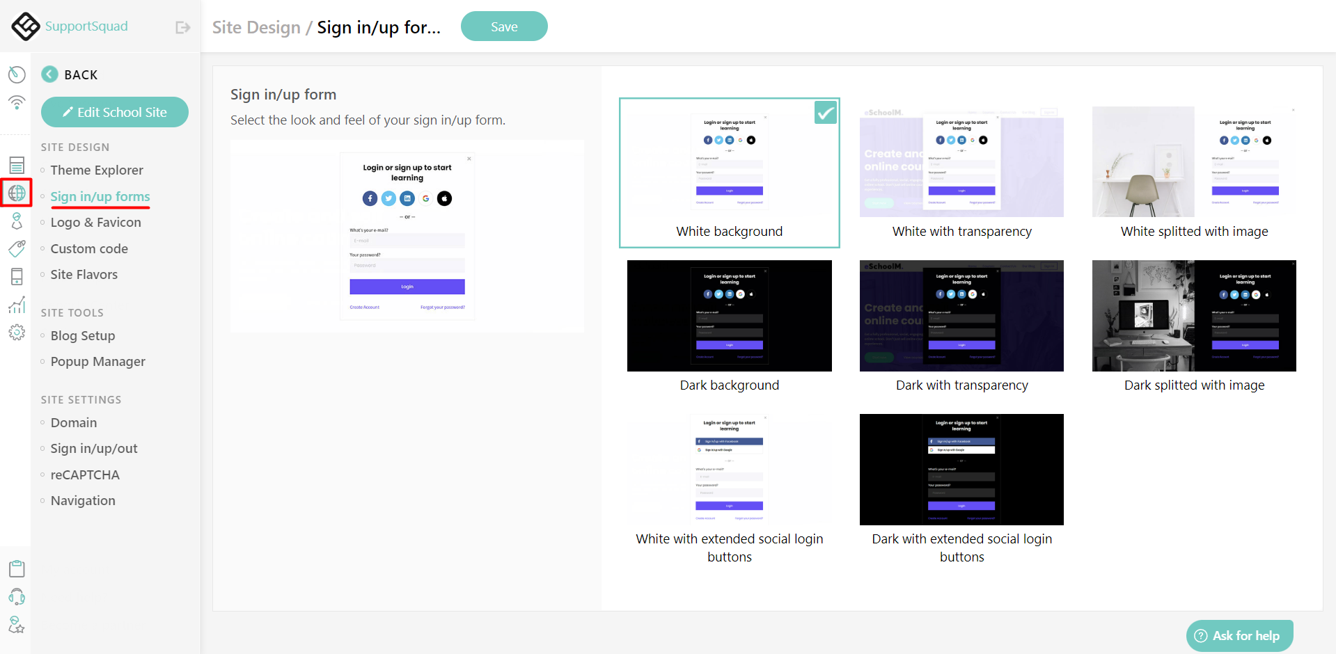 How to Customize the Sign In/Up Forms of your Online School ...