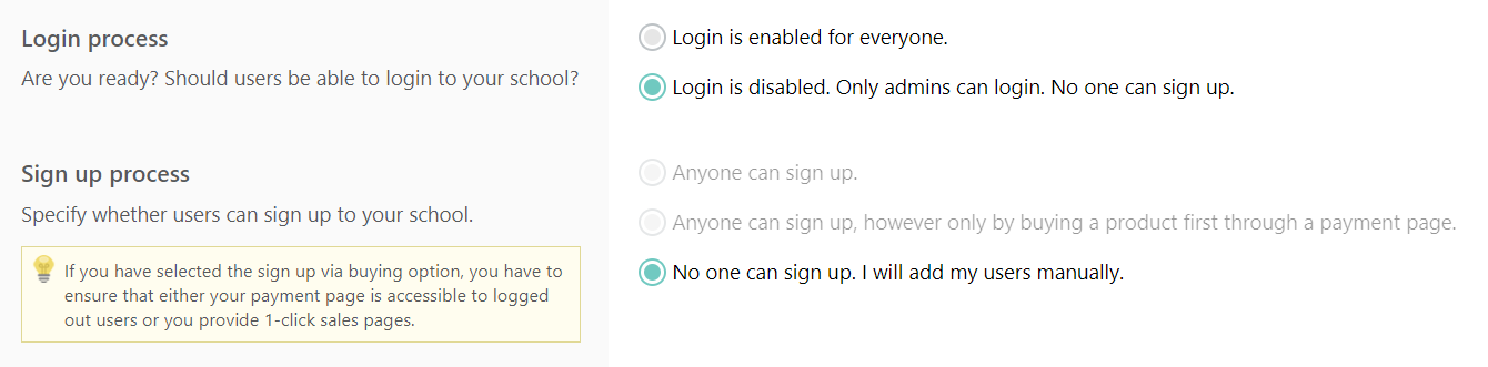 How to Manage your Sign in/up Settings : LearnWorlds Help Center