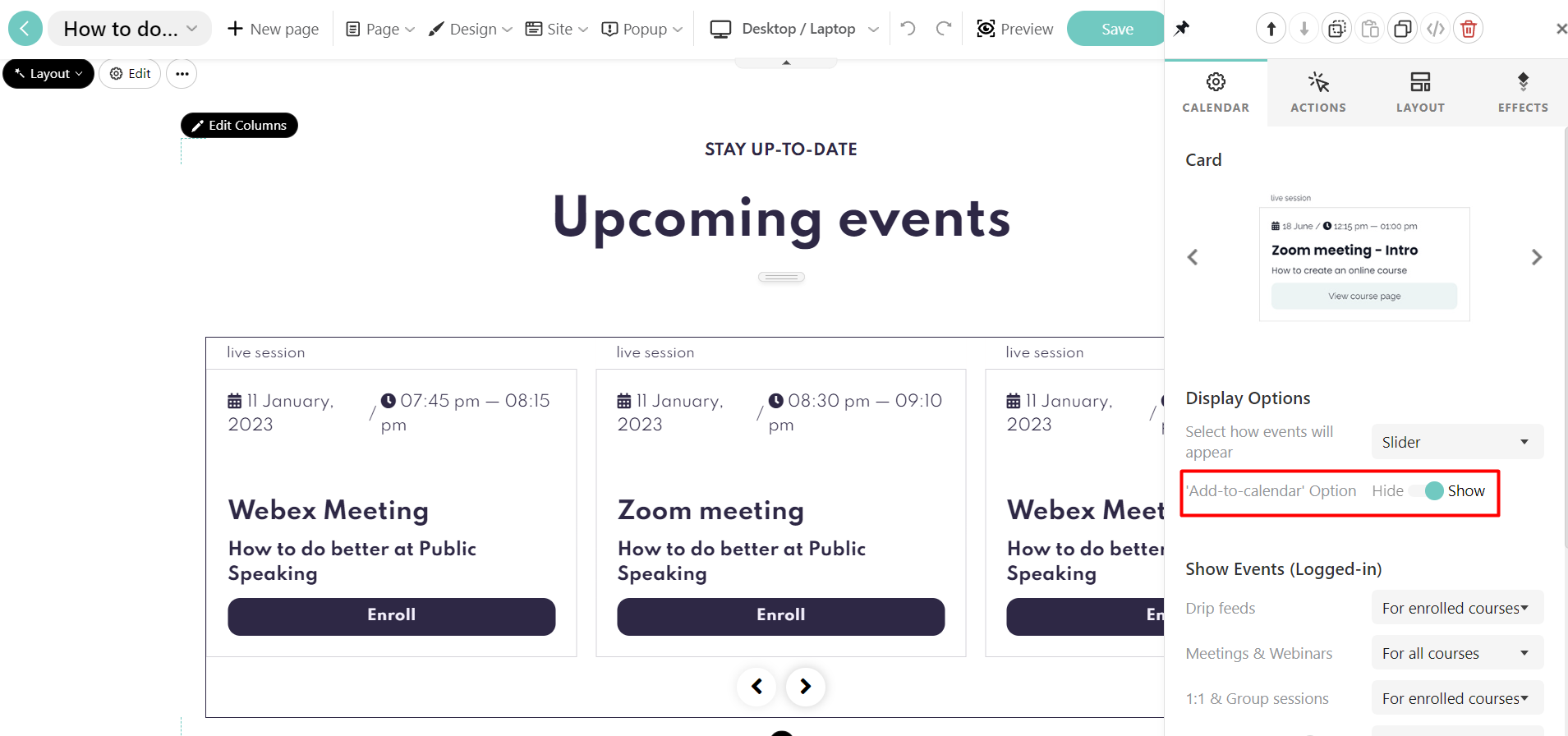 How to Create a Webex Learning Activity : LearnWorlds Help Center